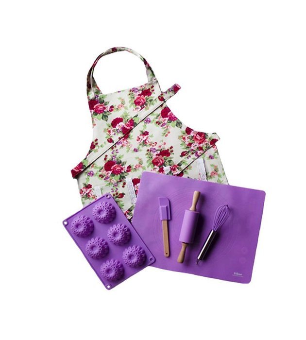 Purple Children's Baking Set with Matching Personalized Apron by Dikor ...