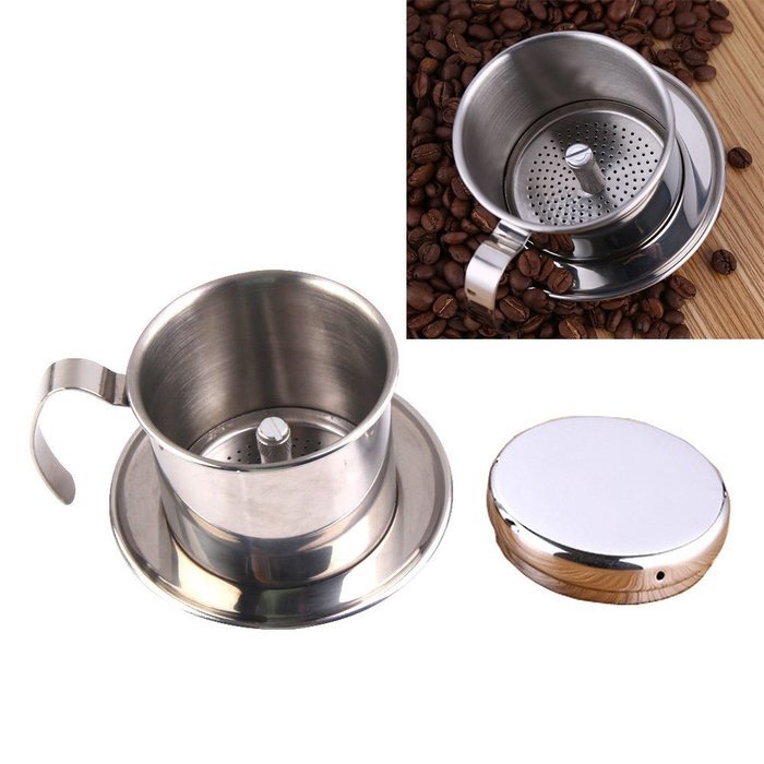 Hanperal Coffee Maker Pot，Silver Stainless Steel Vietnamese Drip Coffee ...