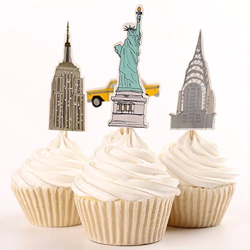 24 Pieces New York City Statue of Liberty Cupcake Toppers Picks for ...