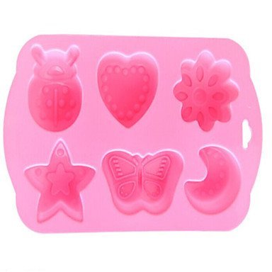 Sher 6 Hole Insects And Moon Shape Cake Mold Ice Jelly Chocolate Molds ...