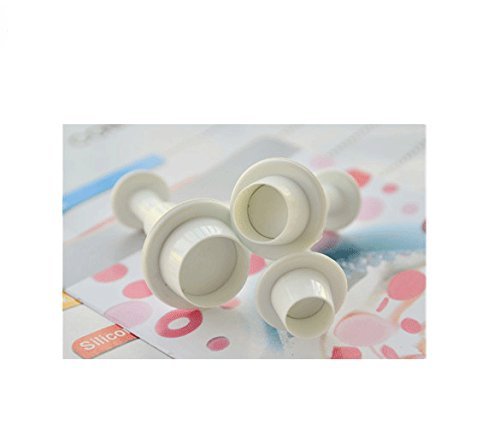 Anyana 3pcs set Round Plastic Plunger And Cookie Cutter Cake Mould Tool ...