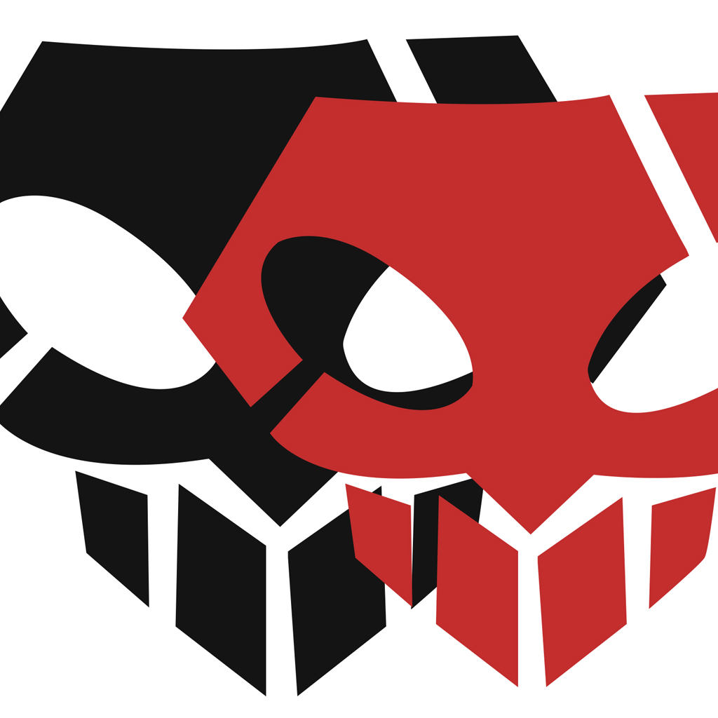 Masks of red and black human skulls, drawing free image download
