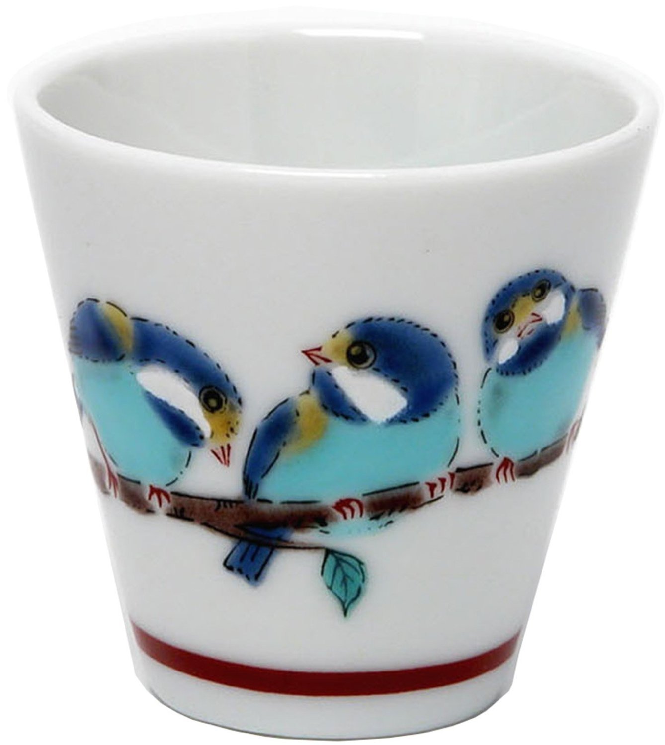 Kutani Pottery Blue birds Sake cup from Japan KSO-11 free image download