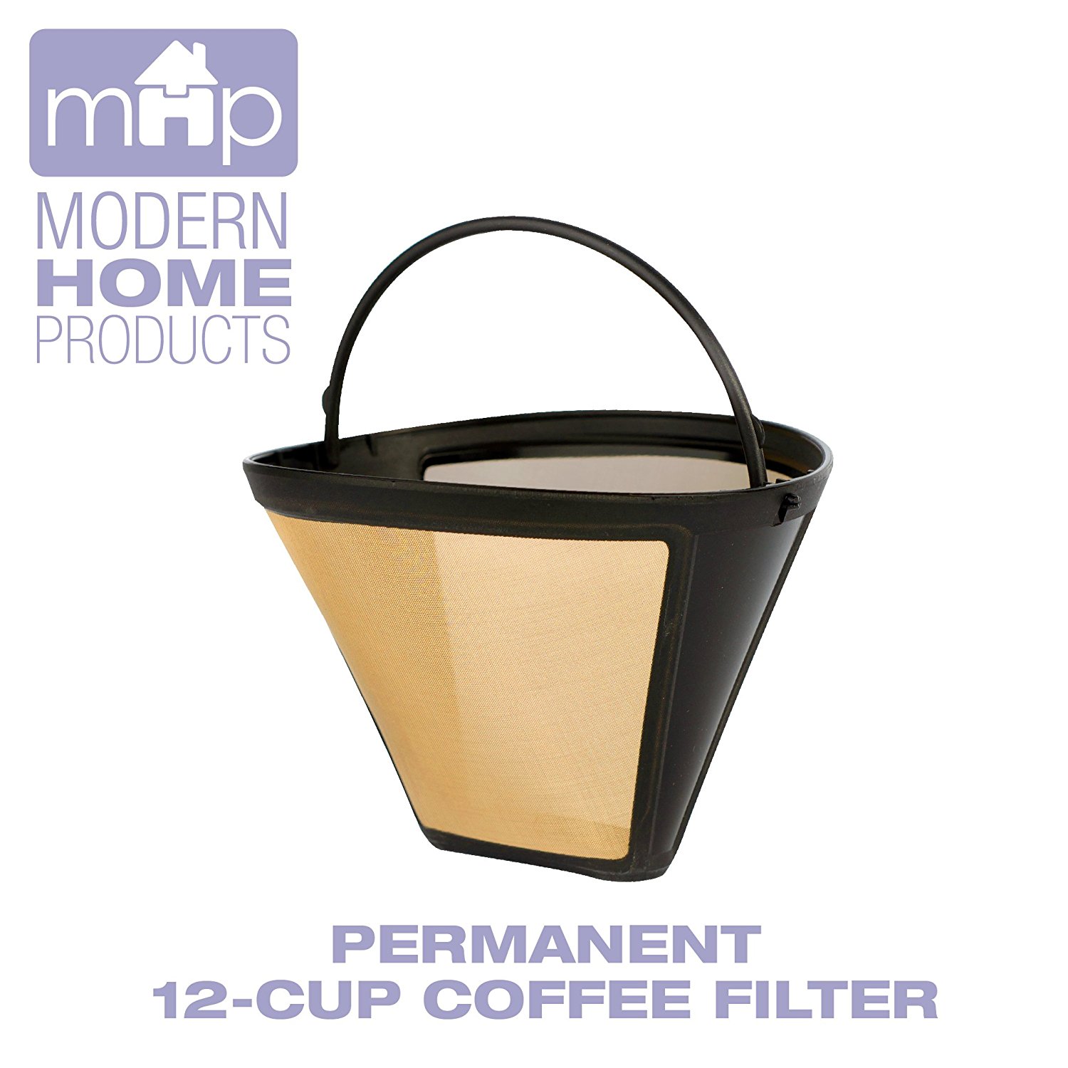 Permanent 12-Cup Cone Shape Gold Tone Coffee Filter Fits All Coffee ...