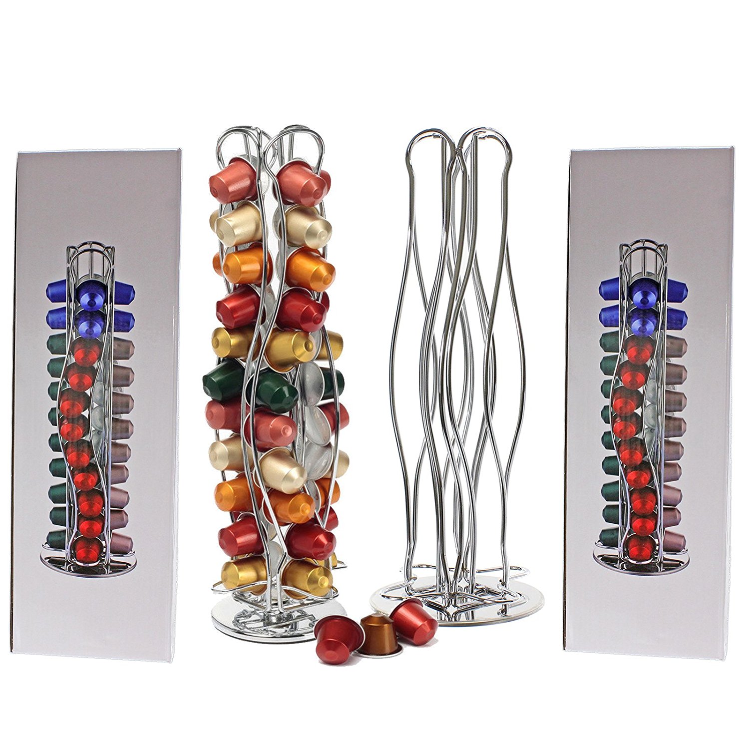 Spares2go 80 Pod Disc Holder Rack For Nespresso Coffee Machines 2 x 40 ...