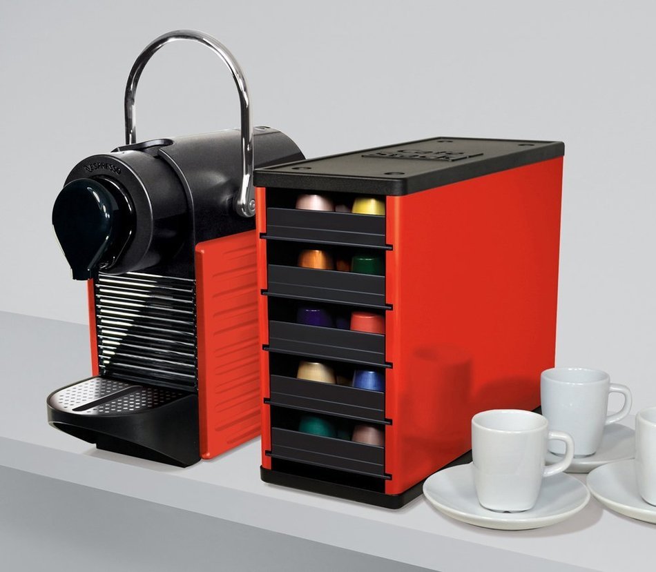 YouCopia CaféStack Nespresso Capsule Organizer, Electric Red (Orange ...