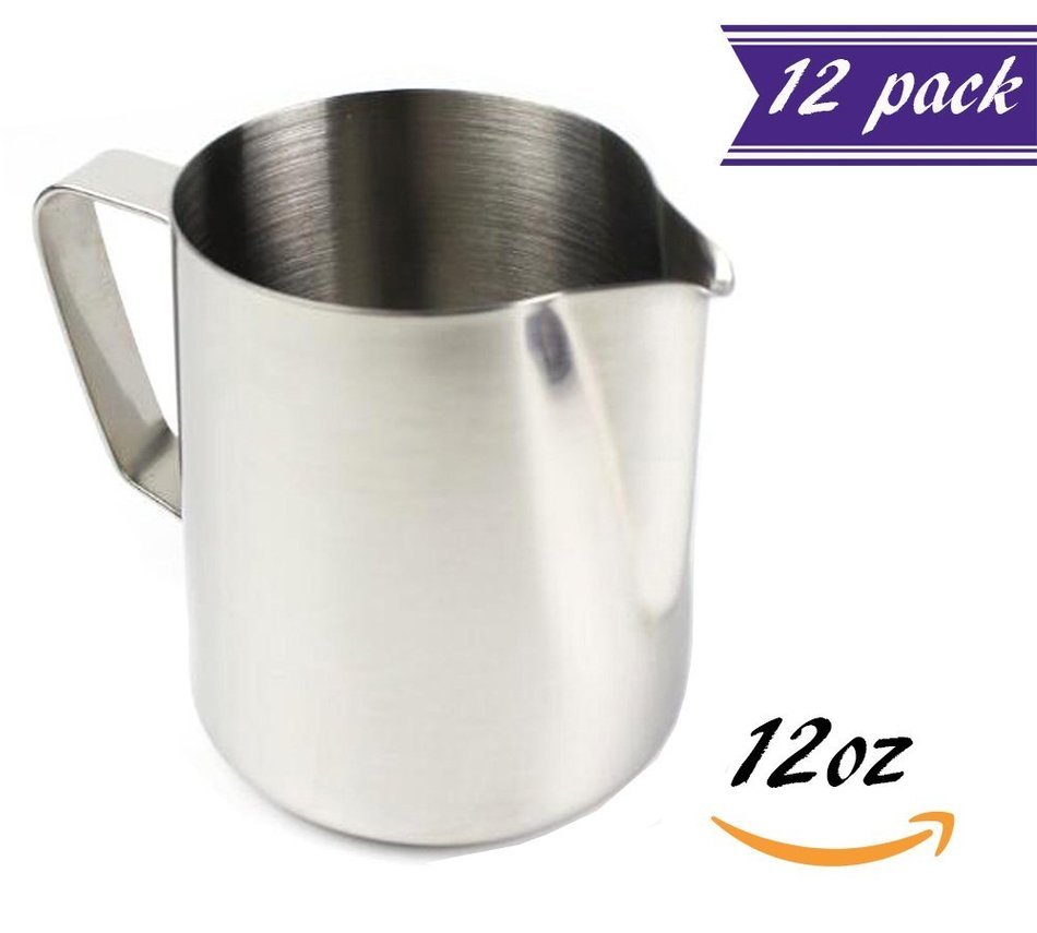 12-Ounce Commercial Grade Stainless Steel Milk Pitcher for Espresso ...