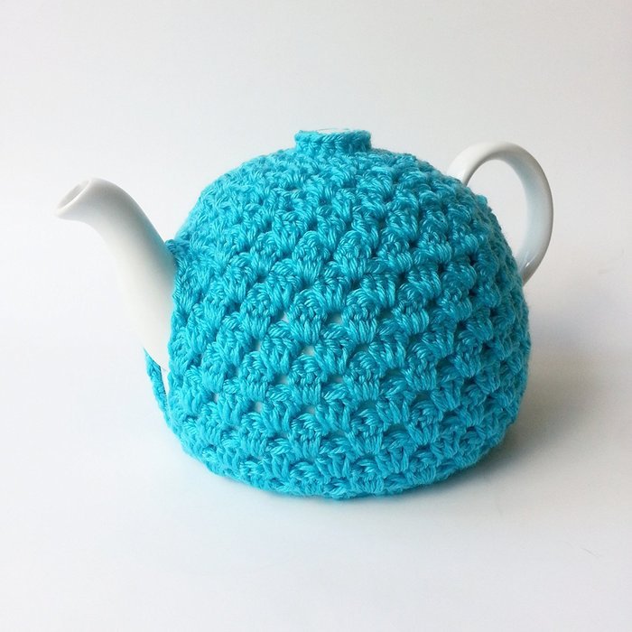 Crochet Tea Pot Cozy Turquoise free image download