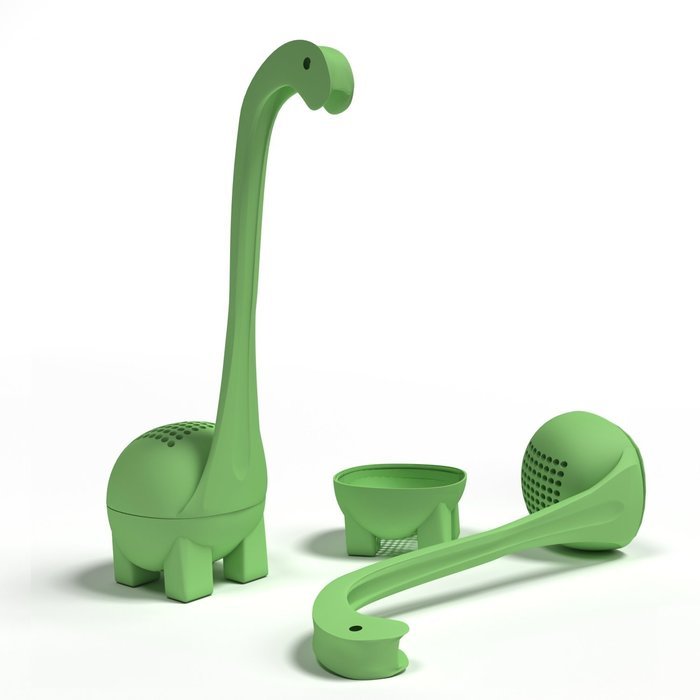Baby Dino Loose Leaf Tea infuser with Long Handle Neck & Cute Ball Body ...