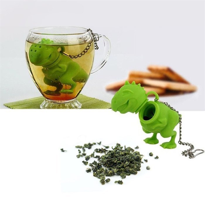 GOOTRADES Silicone Dinosaur Shaped Tea Infuser Loose Leaf Strainer ...