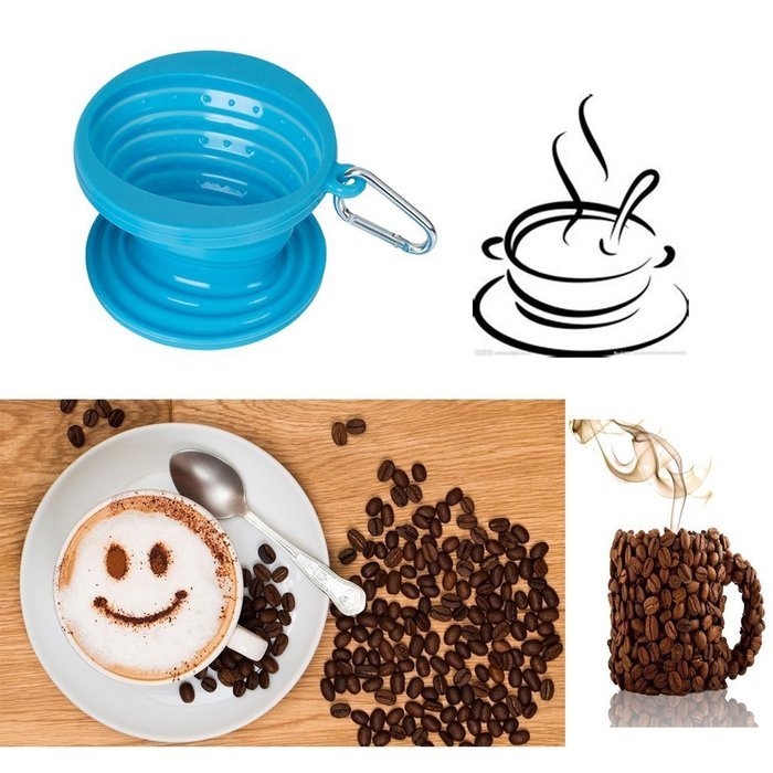 JSS Silicone Collapsible coffee filter with a Free Hook, Tea Dripper ...
