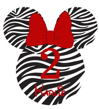 Girls Minnie Mouse Red Zebra free image download