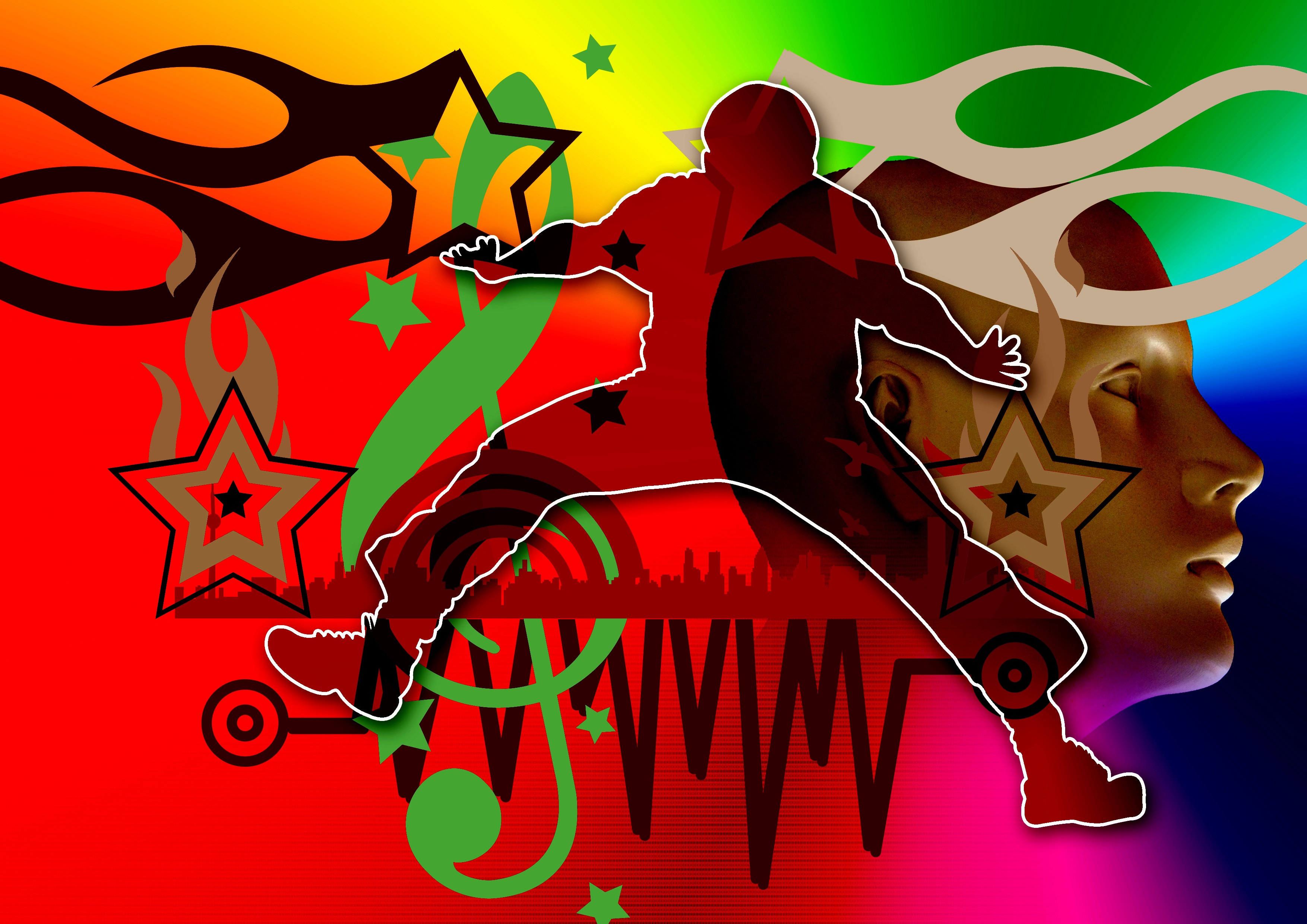 Silhouette boy man movement jump free image download