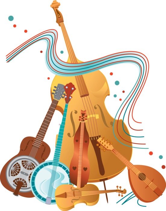 Bluegrass Instruments as a graphic illustration free image download