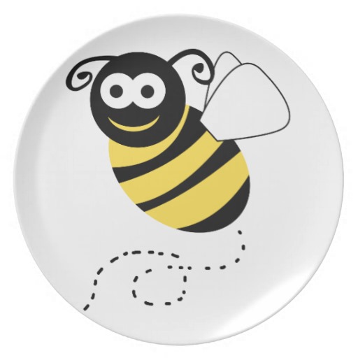 Happy Bee Clipart Dinner Plate free image download