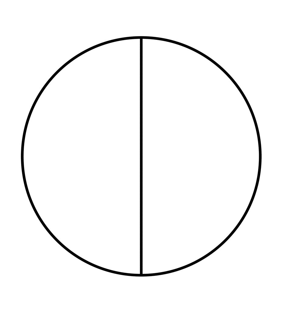 Drawn Circle Divided Into Two Halves Free Image Download