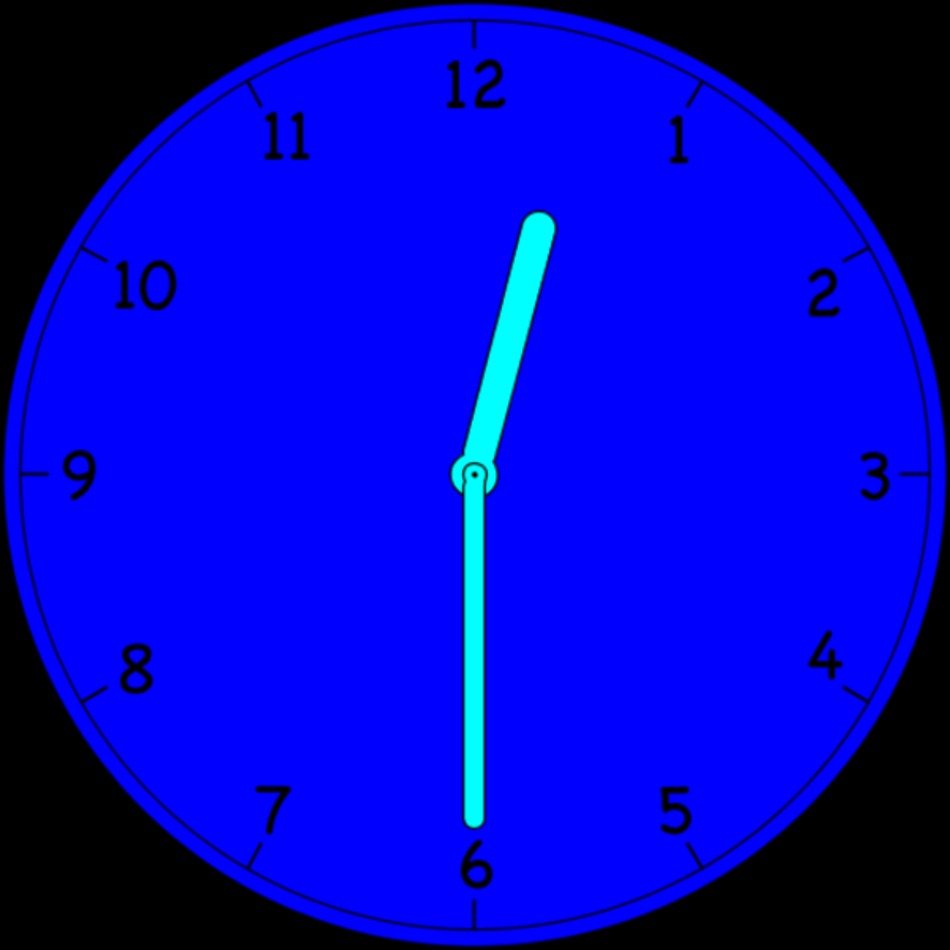 Clock 12 30 Twelve Thirty Color Variation A free image download