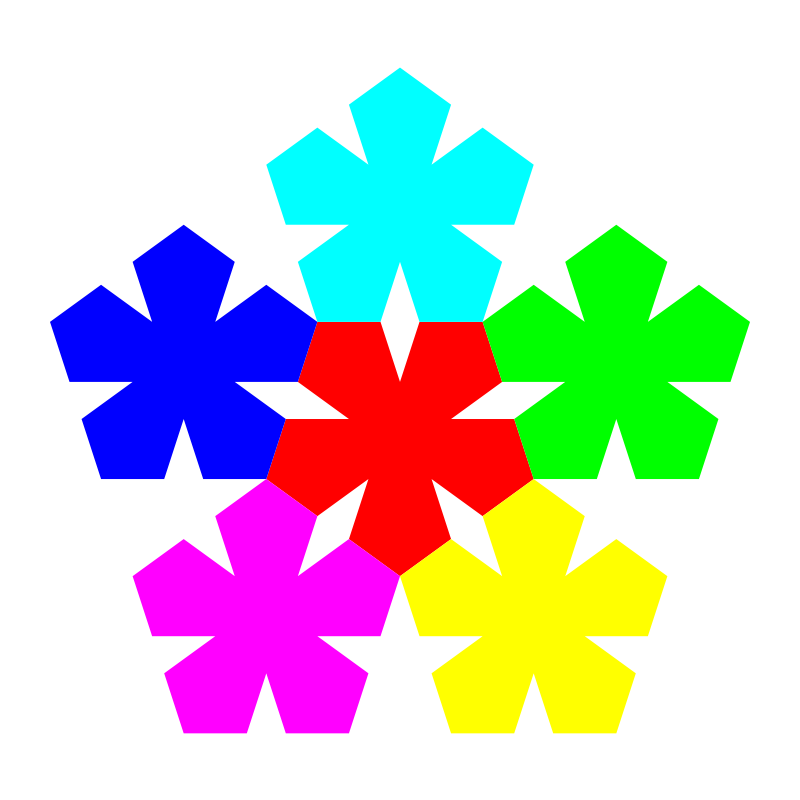 Pentagon, formed by colorful geometric figures free image download