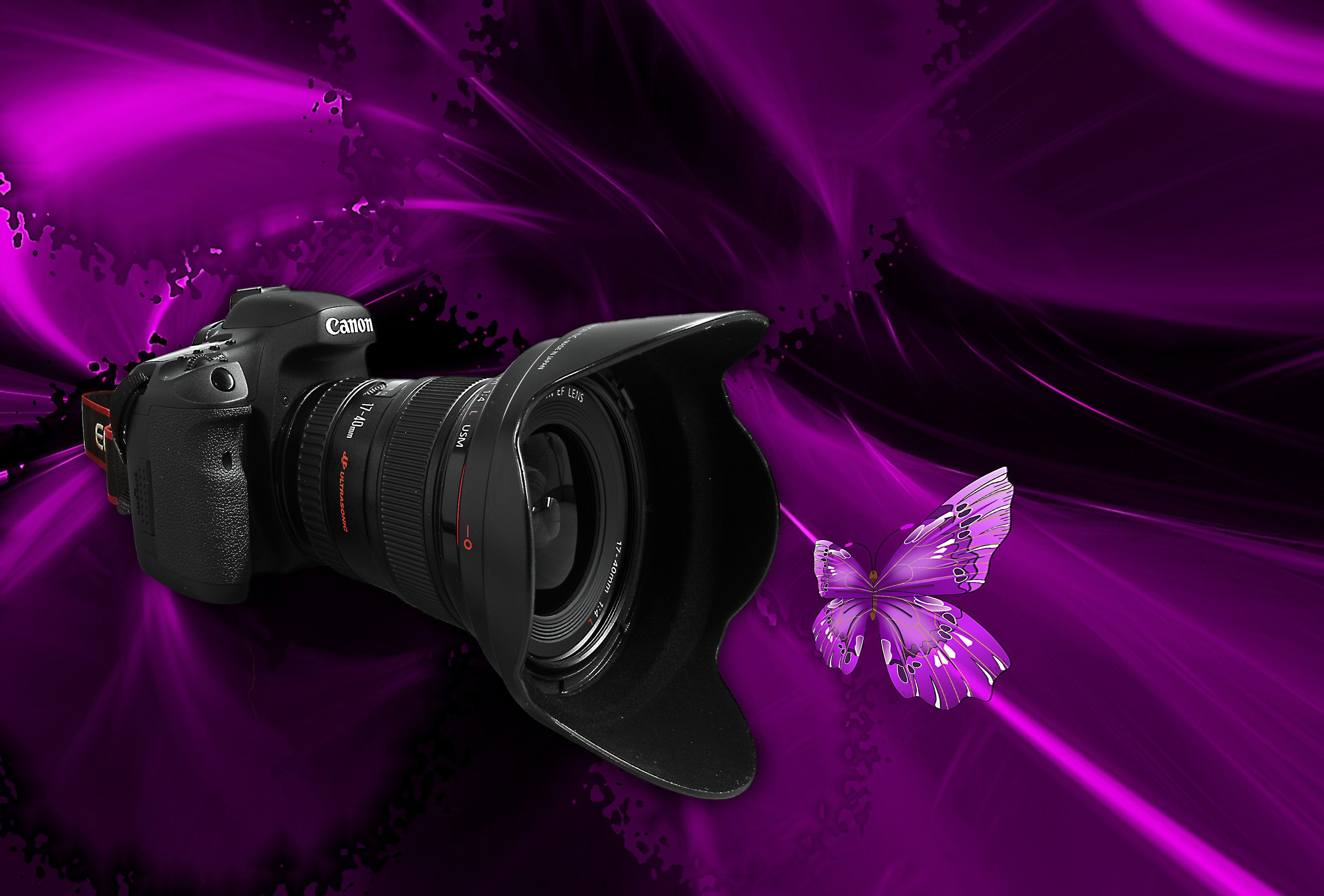 Camera on a purple background free image download