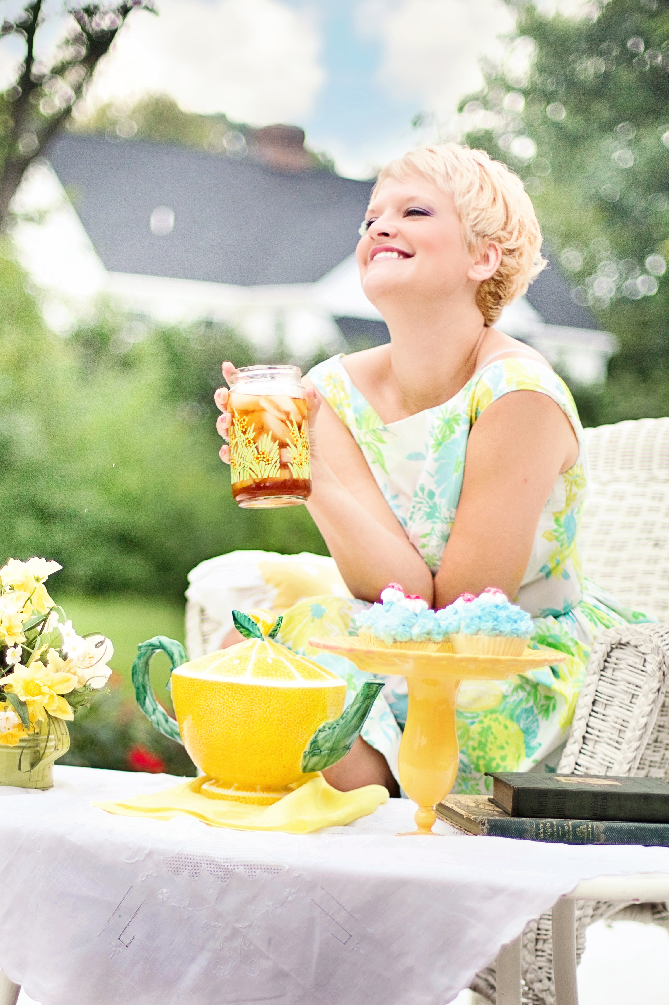Tea party at summertime free image download