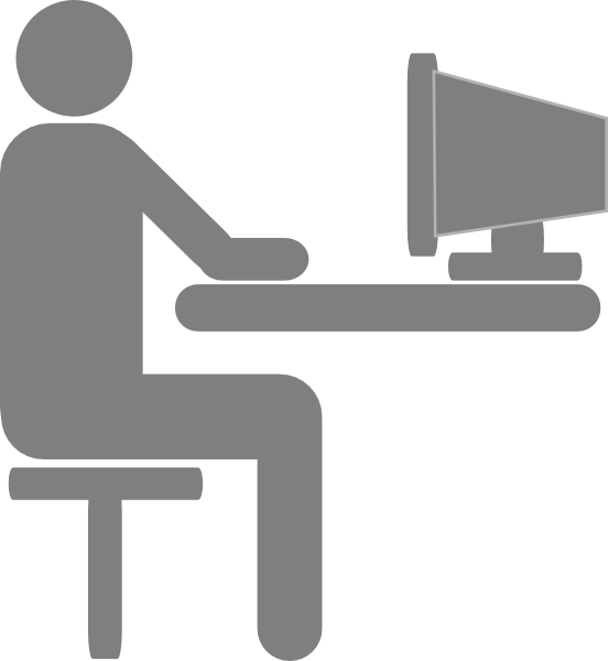 Person At Computer Clip Art PNG free image download