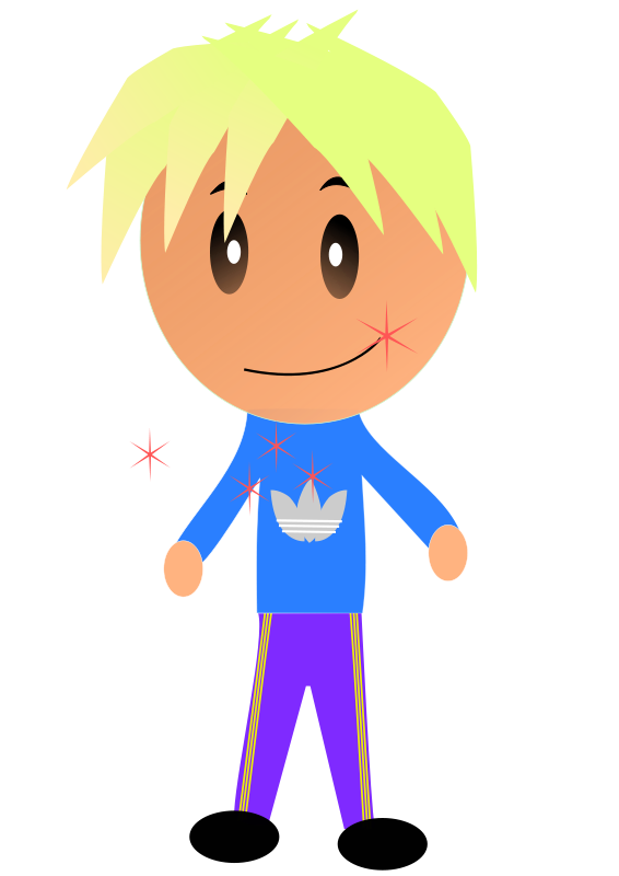 Drawing of a boy in a blue tracksuit free image download