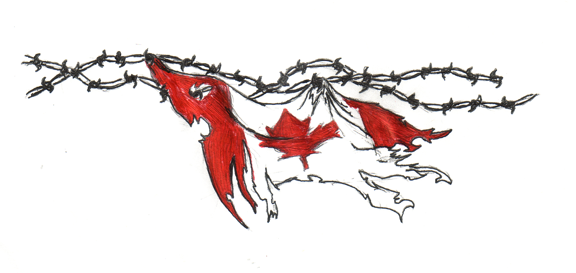 Torn Canadian Flag Tattoos