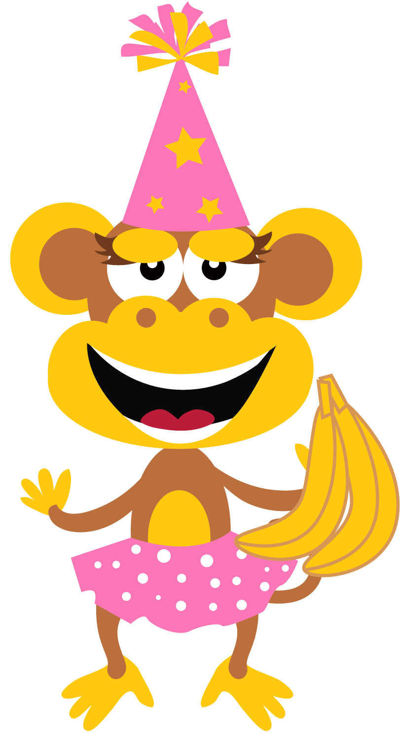 Birthday Monkey drawing free image download