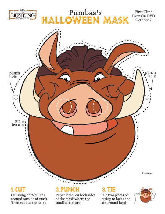 Lion King Pumba Mask free image download