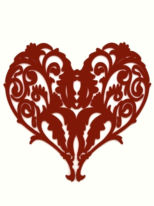 Filigree maroon Heart, drawing free image download