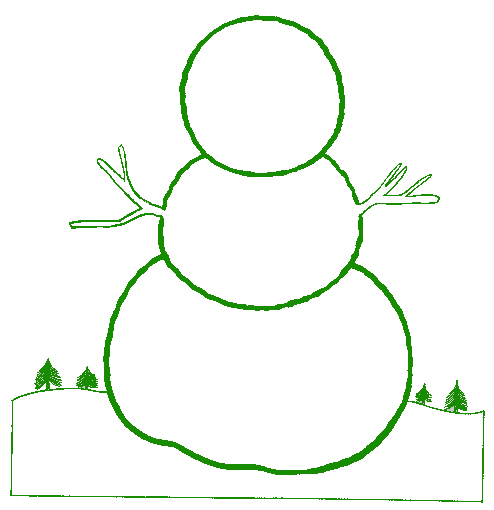 Snowman Cut Out Template drawing free image download