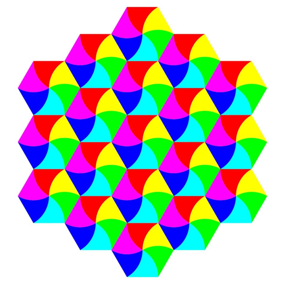 Colorful hexagonal tesselation free image download