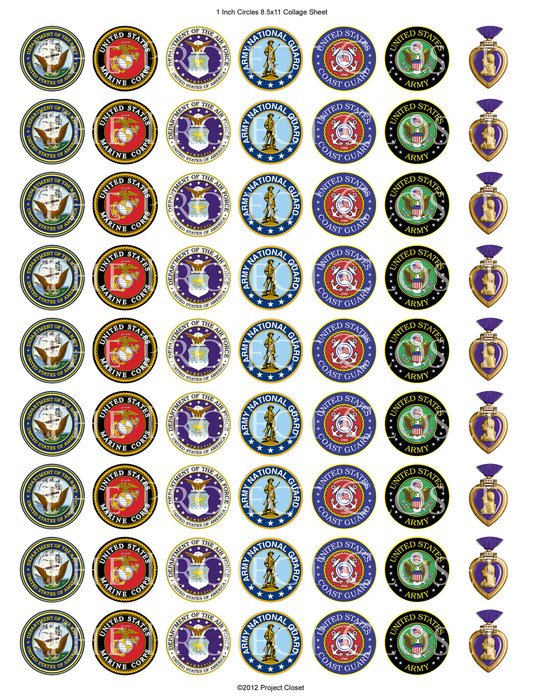 Clipart of Military Branches emblems free image download