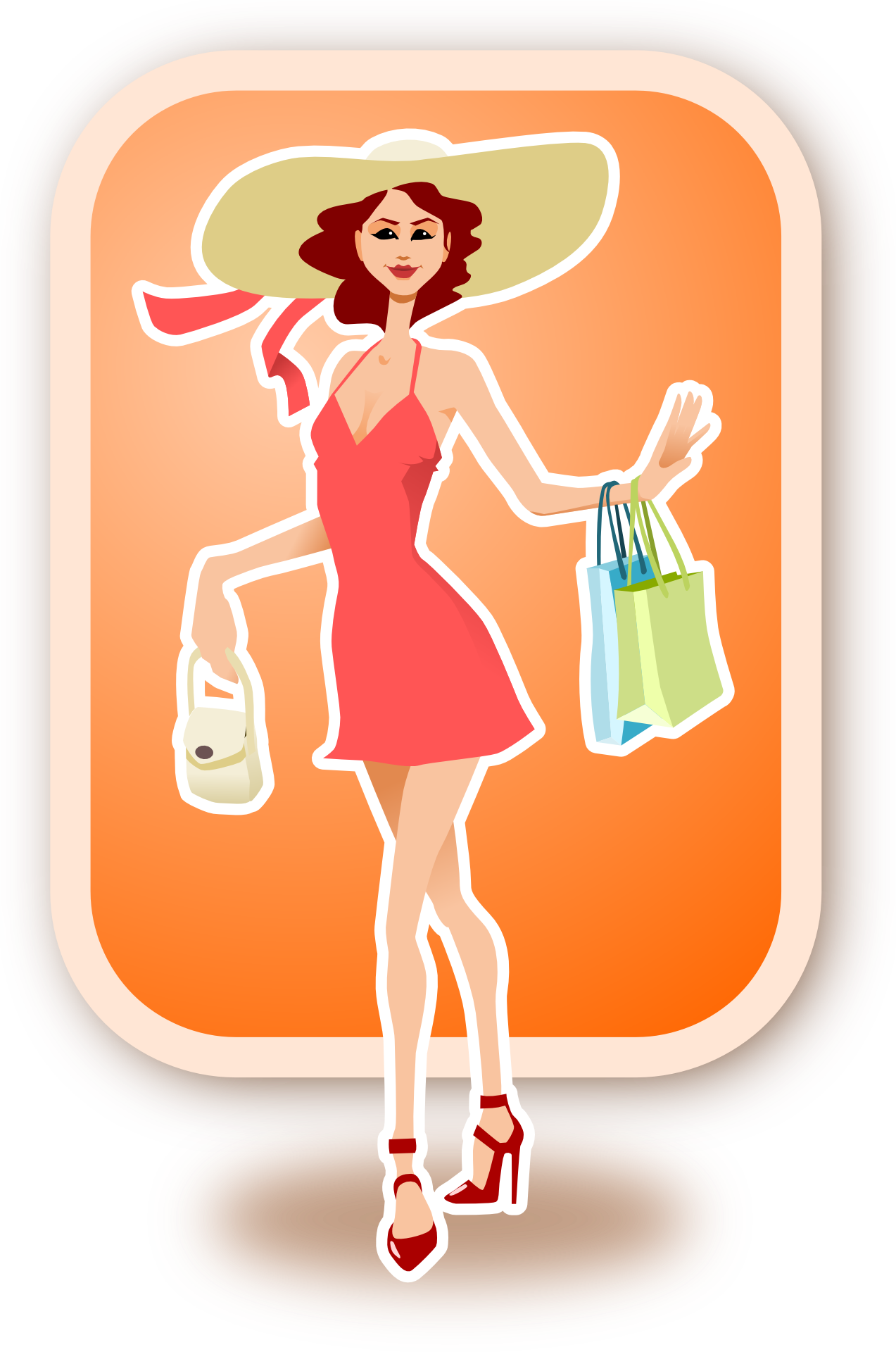 Nice lady shopping drawing free image download