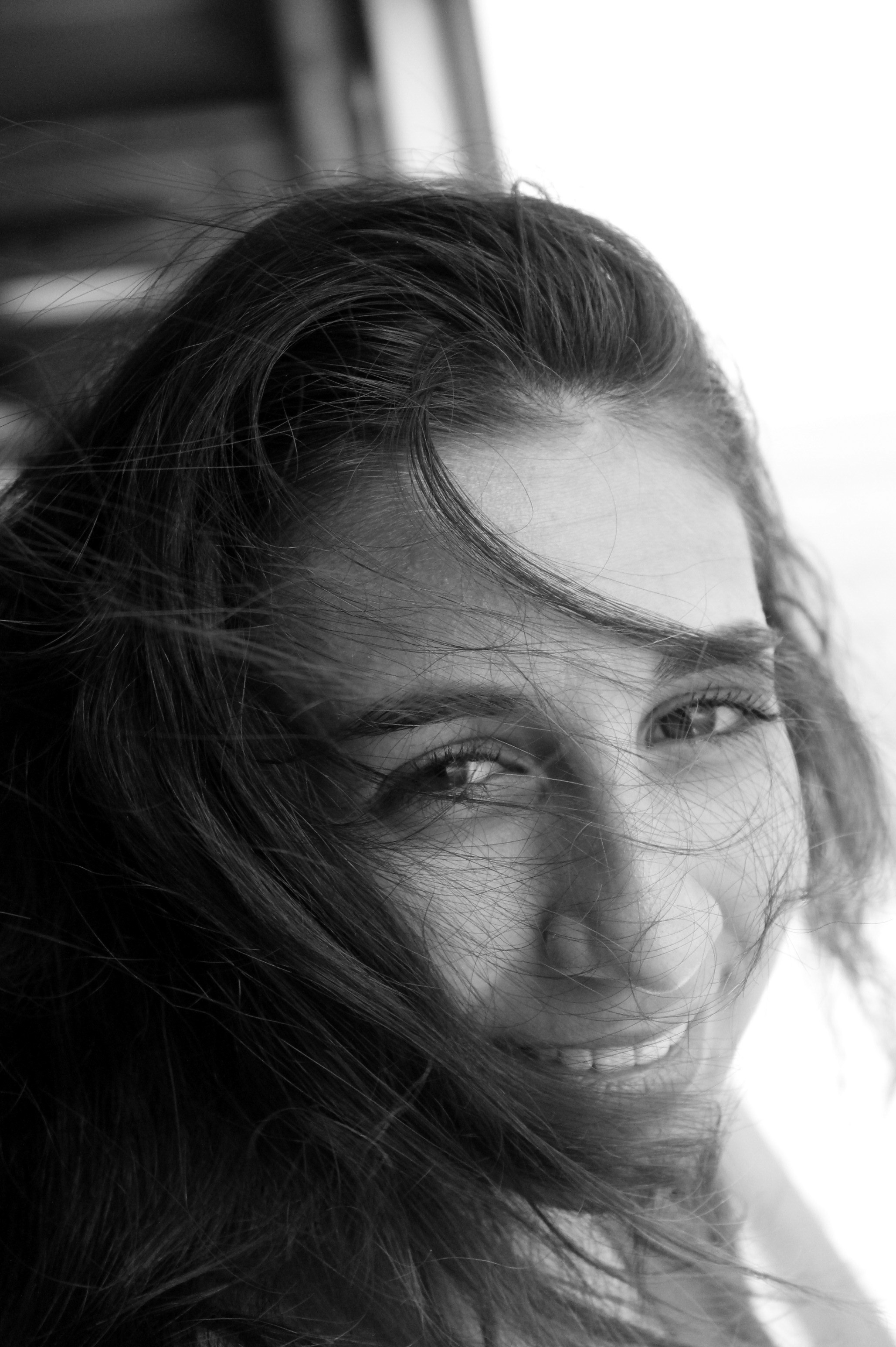 Girl with winded hair free image download