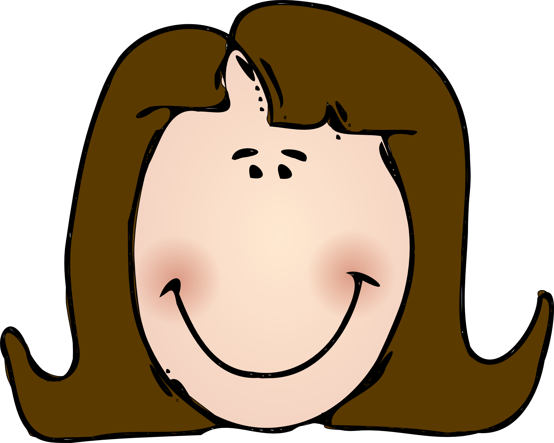 Smiling woman face drawing free image download