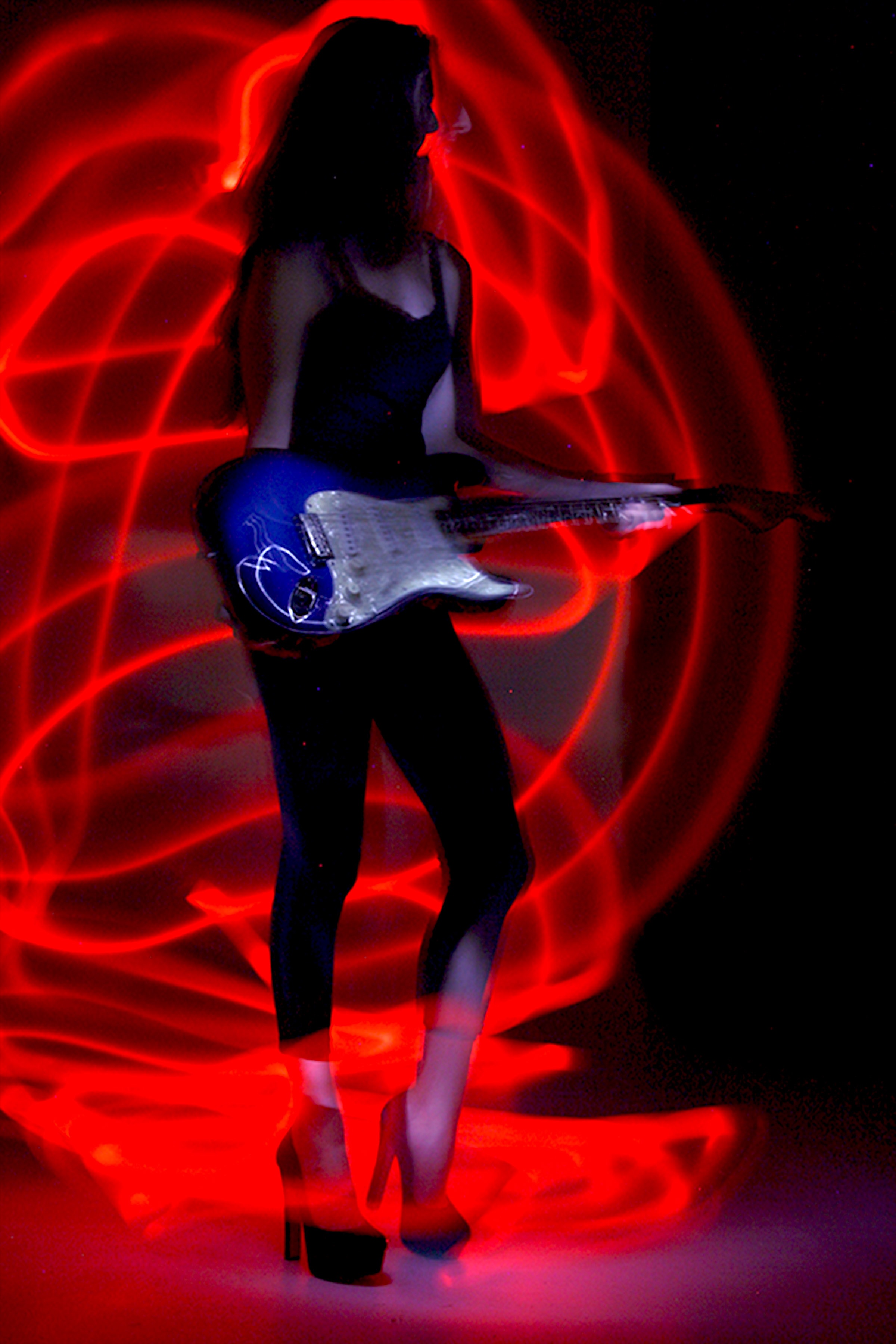 Rock guitar woman drawing free image download