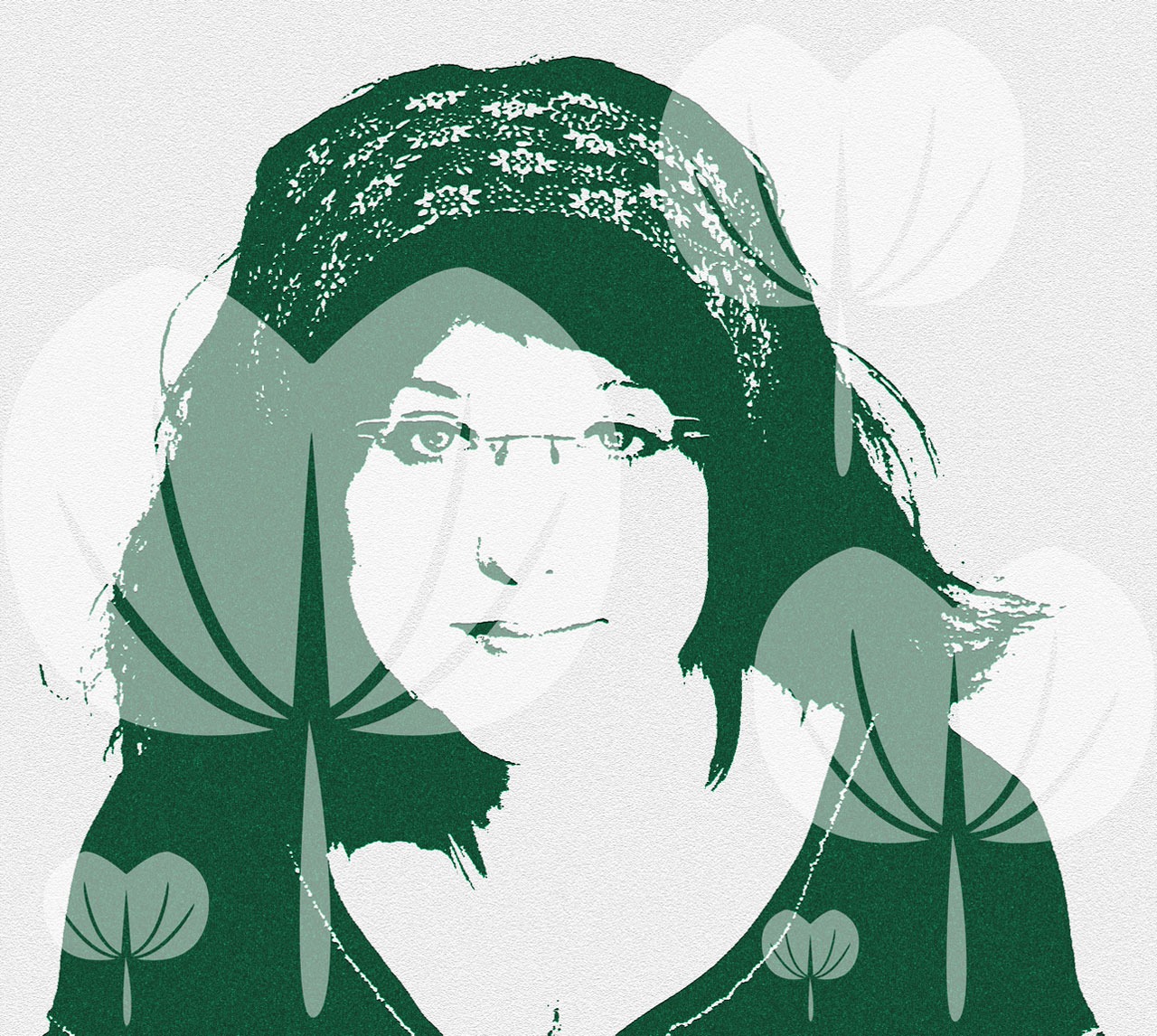 Girl portrait green art drawing free image download