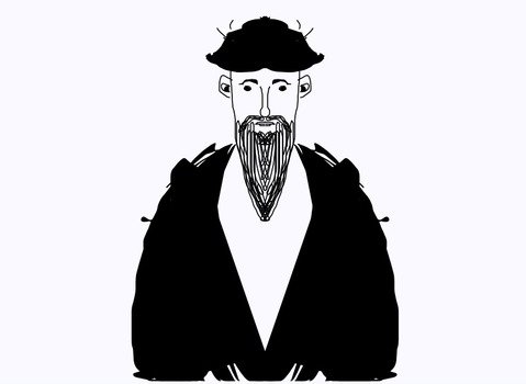 Drawing of Jewish Rabbi free image download