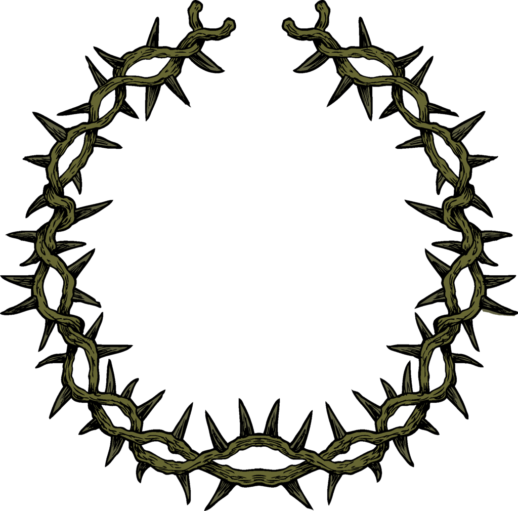 Drawn round blackthorn wreath on a white background free image download