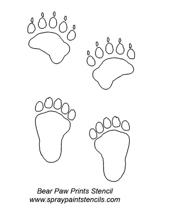Bear Paw Print Stencil free image download