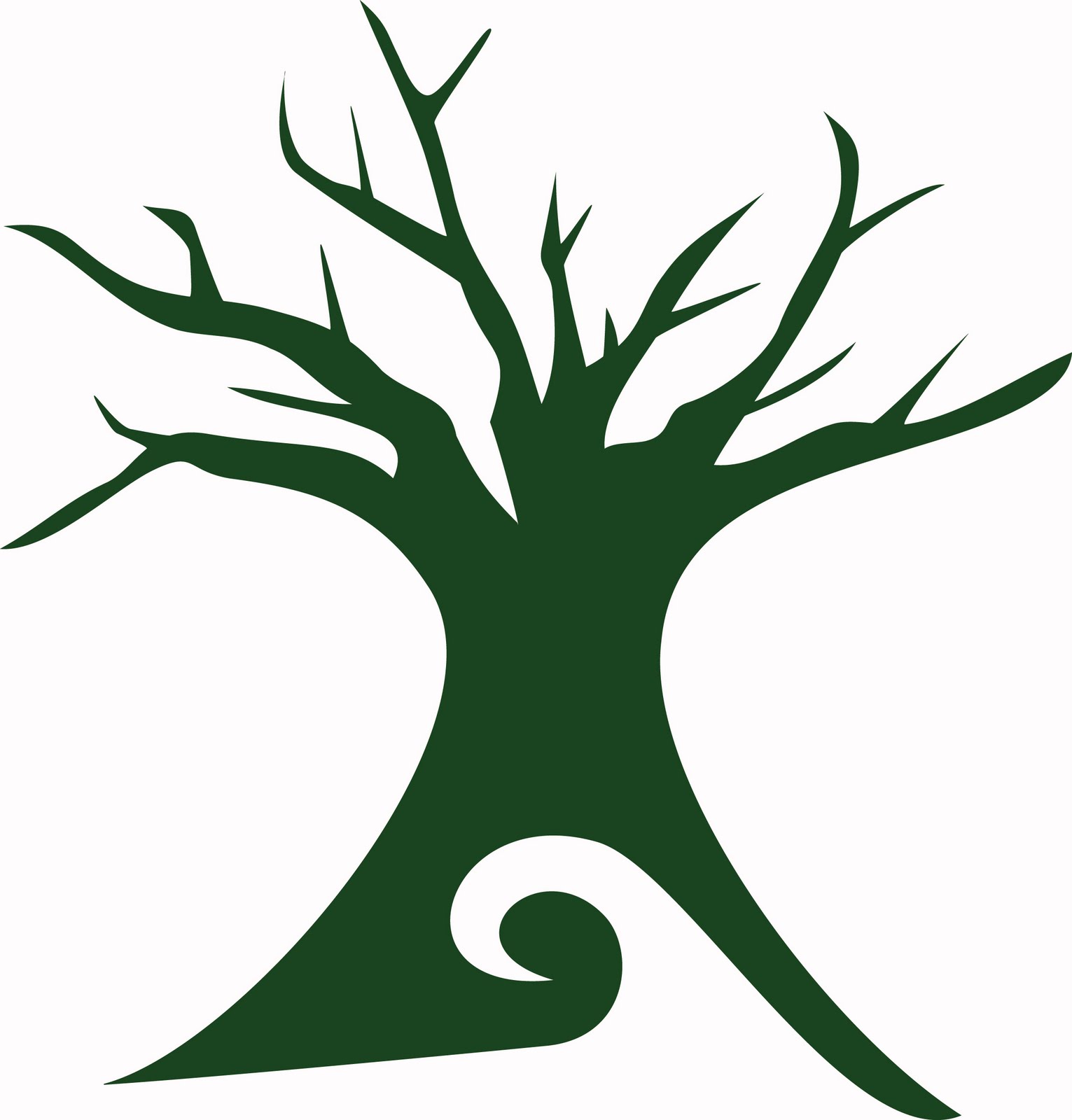 Green swirl tree clipart free image download