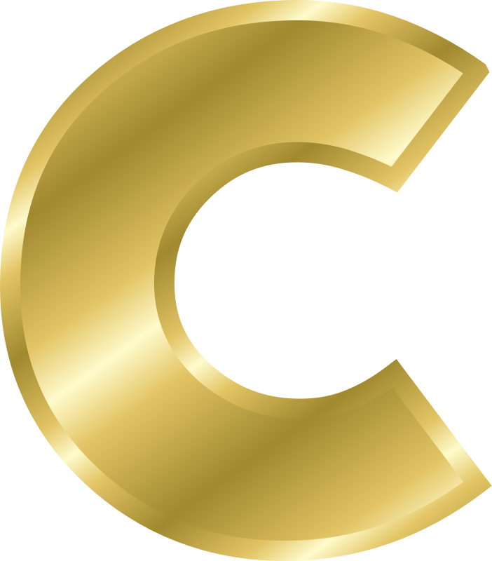 Golden letter C free image download