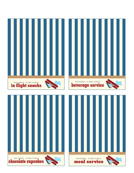 Airplane Food Signs free image download