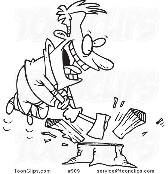 Cartoon Chopping Wood N2 free image download