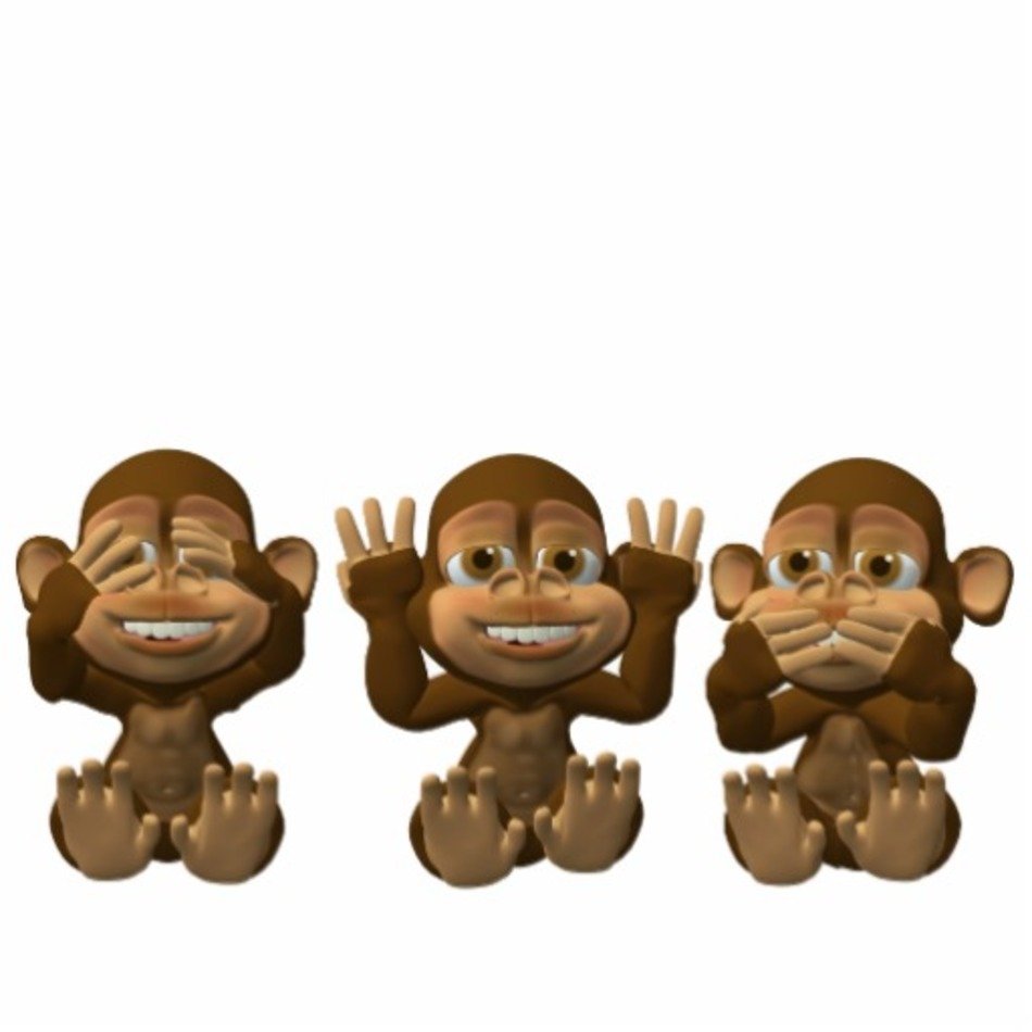Three Wise Monkeys Photo Cut Outs free image download