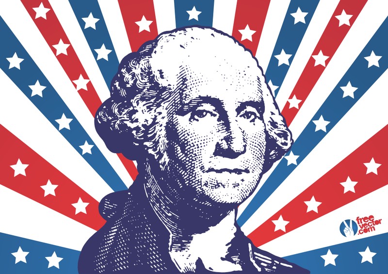 George Washington Presidents Day drawing free image download