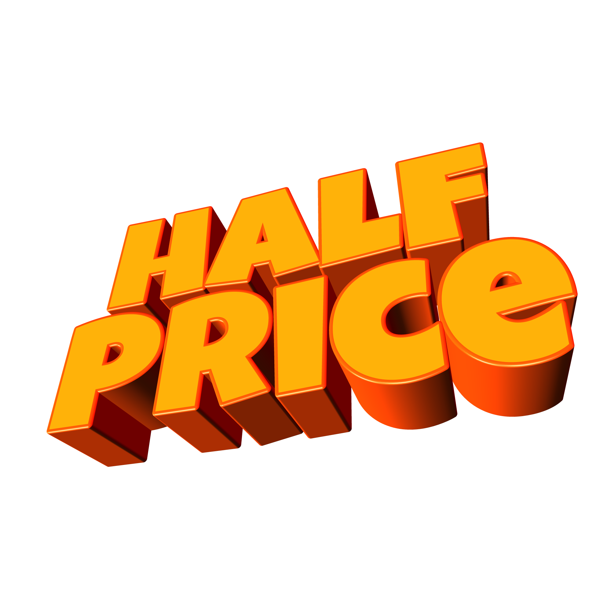 Announcement of half price sale on white background free image download