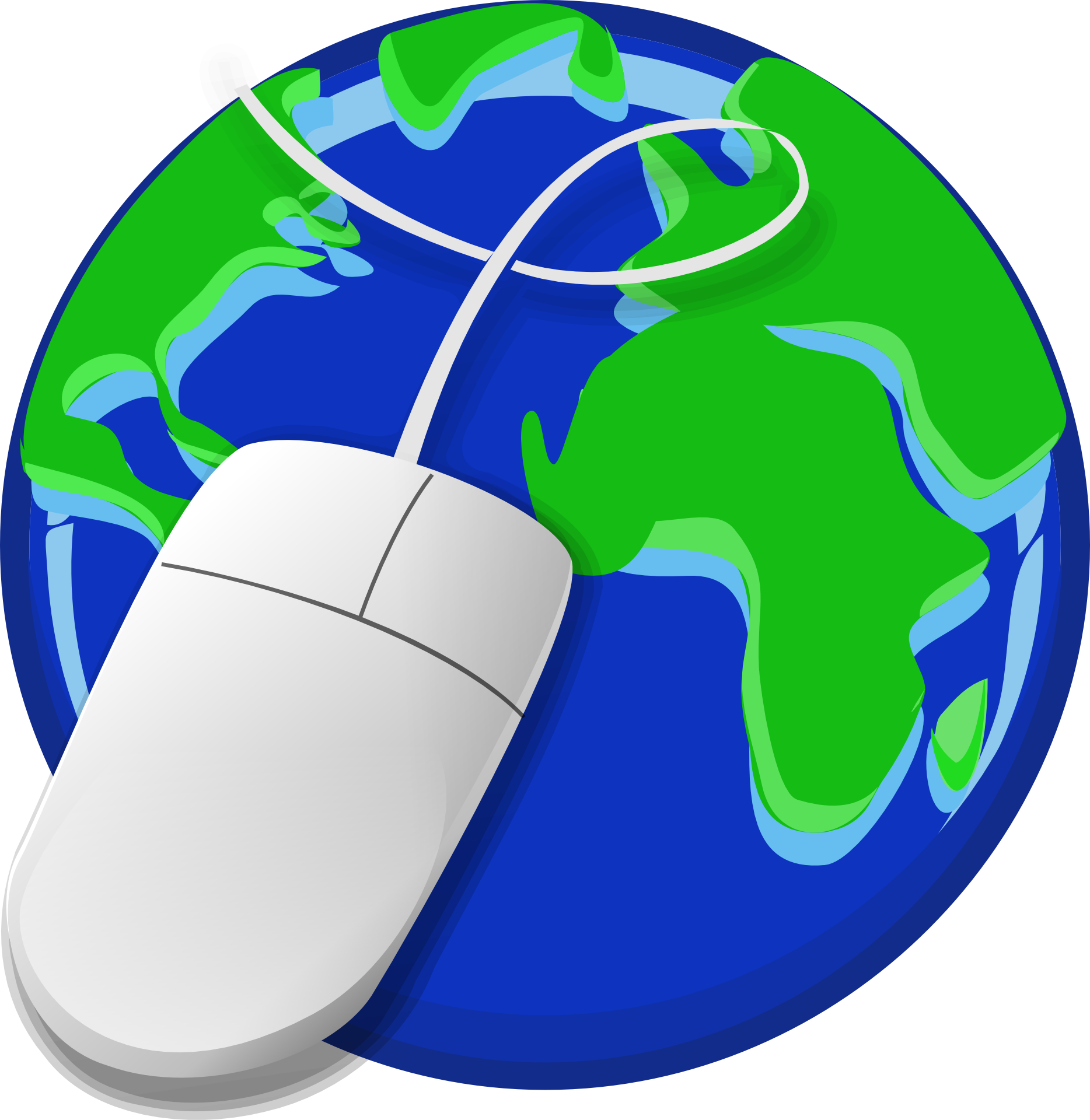 Painted planet earth and computer mouse free image download