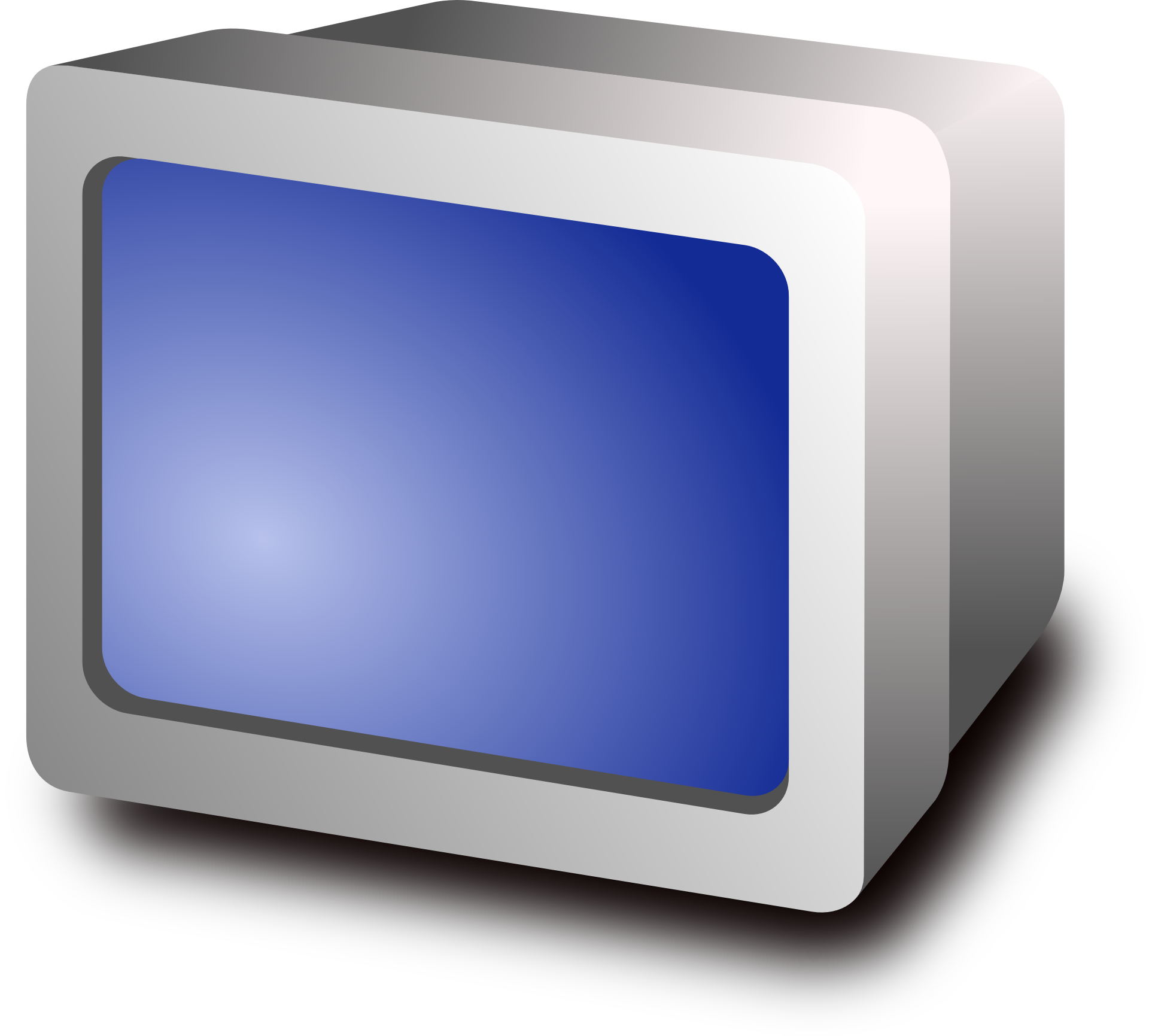 White retro monitor with blue screen free image download
